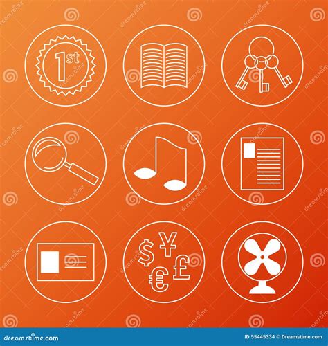 Linear Icons Set Stock Vector Illustration Of Template