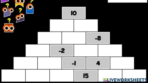 Addition Of Integer Pyramid Online Exercise For Live Worksheets