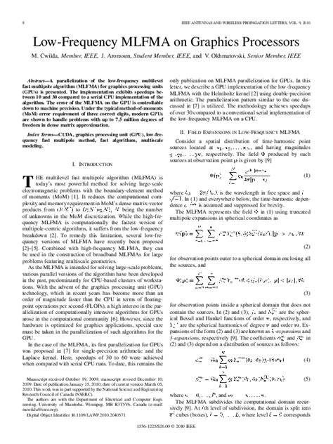 pdf low frequency mlfma on graphics processors jonatan aronsson