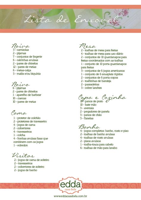 Edda Casa Bela Lista De Enxoval E Muitas Dicas