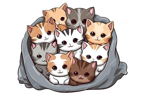Premium Ai Image Cartoon Character Of A Group Of Adorable Kittens