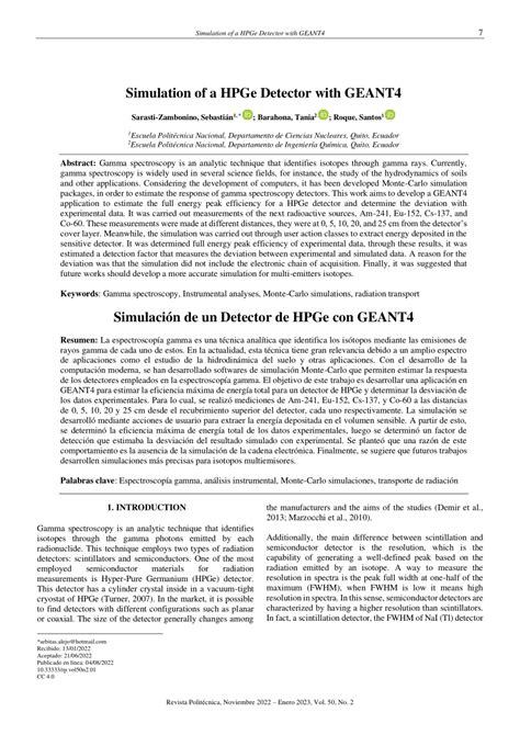 PDF Simulation Of A HPGe Detector With GEANT4