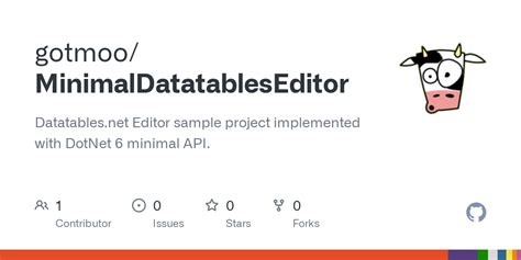 GitHub Gotmoo MinimalDatatablesEditor Datatables Net Editor Sample Project Implemented With