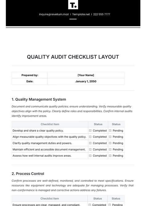 Free Printable Supplier Audit Checklist Template To Edit Online