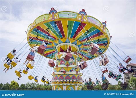 The Amusement Park Swing Rides Editorial Image Image Of High