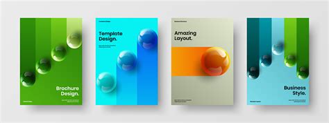 크리에이티브 연간 보고서 A4 벡터 디자인 컨셉 번들 밝은 3d 공 팜플렛 일러스트 구성 A4 용지에 대한 스톡 벡터 아트 및 기타 이미지 Istock