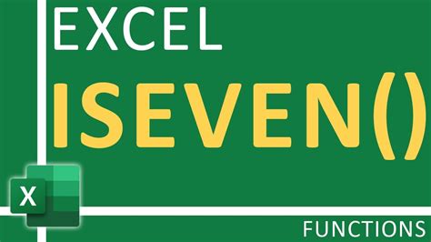 How To Use Excel Iseven Function Excel Tutorial For Everyone Youtube