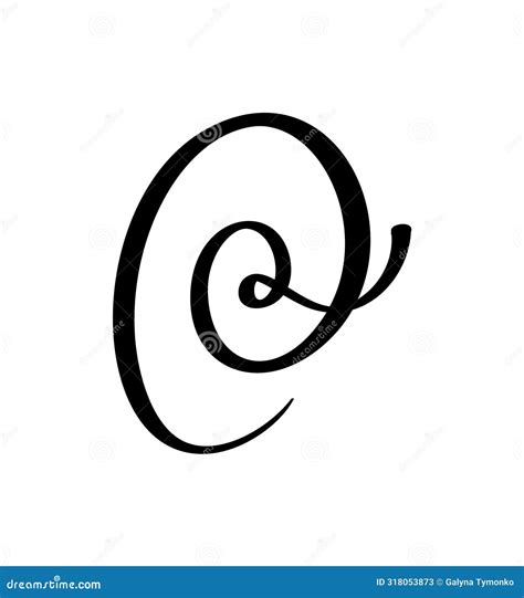 Vector Calligraphy Hand Drawn Letter C Script Font Logo Icon Stock