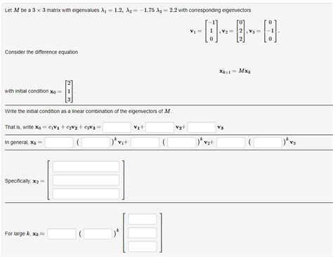 solved let m be a 3×3 matrix with eigenvalues