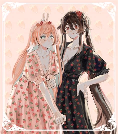 Hu Tao And Yanfei Genshin Impact Drawn By Mitsoire Danbooru