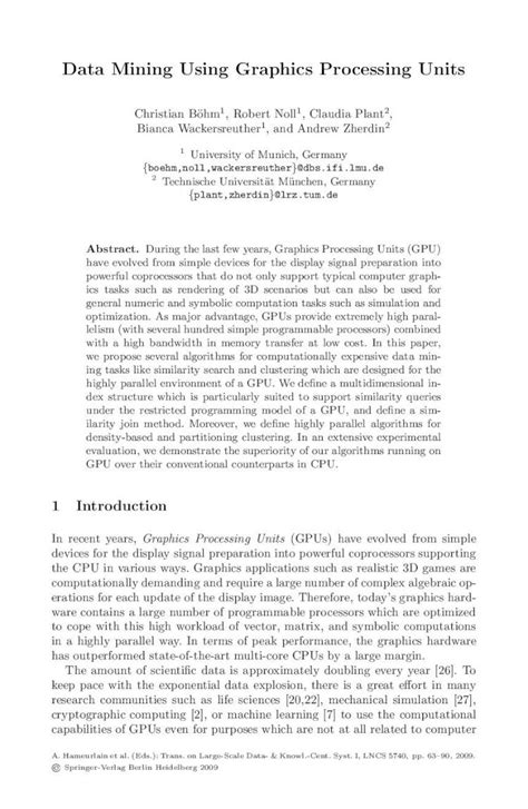 Pdf Data Mining Using Graphics Processing Units · 2009 12 3 · Data