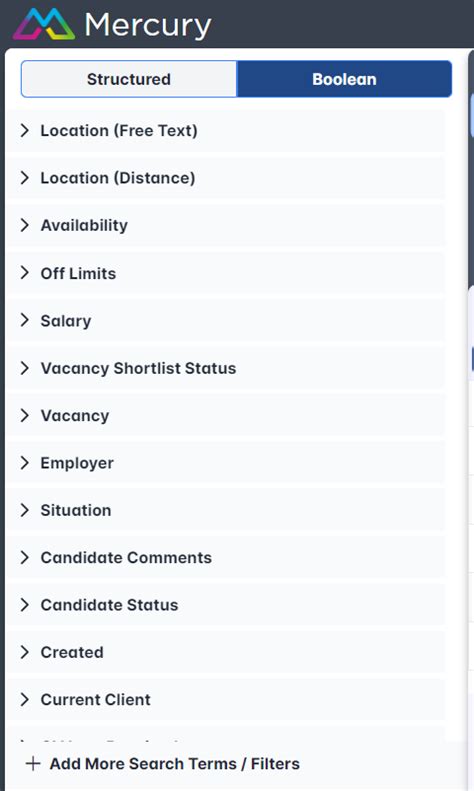 Building A Search Query Using Boolean · Mercury Customer Portal