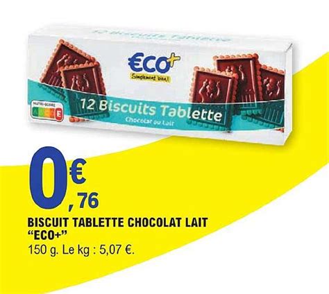 Promo Biscuit Tablette Chocolat Lait Eco Chez Eleclerc Icataloguefr