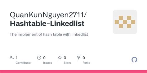 Github Quankunnguyen2711hashtable Linkedlist The Implement Of Hash Table With Linkedlist