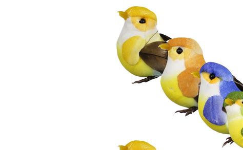 Ristyur Simulated Artificial Bird 12 Small Birds Clip Colourful Fake Birds Ornaments