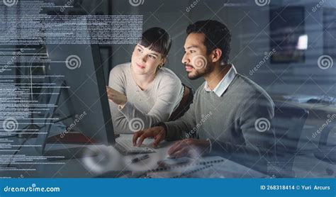Business People Code With Collaboration And Information Technology Computer For Coding