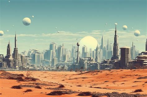 Premium Photo Retro Style Futuristic Landscape Background