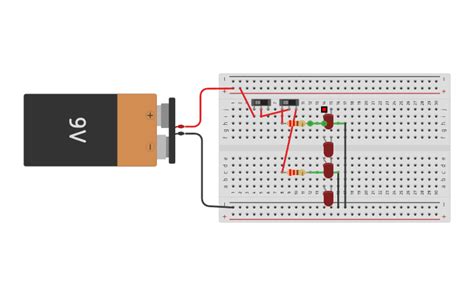 Circuit Design Encender Y Apagar 4 Leds Con Interruptor Tinkercad