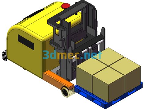 Agv Forklift Type Intelligent Transport Robot 3d Model Solidworks