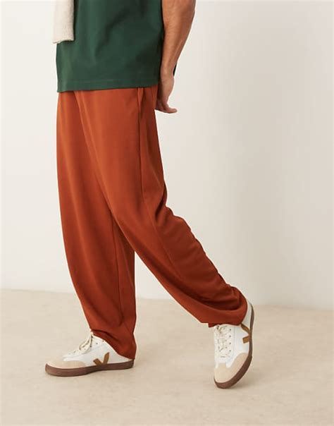 Asos Design Pantalon Super Baggy En Crêpe Orange Asos