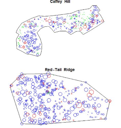 Spatial Distribution Of Live Trees Blue Dead Trees Red And Download Scientific Diagram