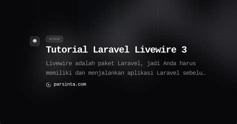 Tutorial Laravel Livewire