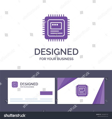 Creative Business Card Logo Template Cpu Stock Vector Royalty Free 1442387147 Shutterstock