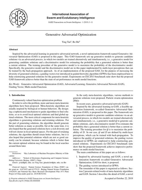 Generative Adversarial Optimization Pdf Mathematical Optimization Cognition