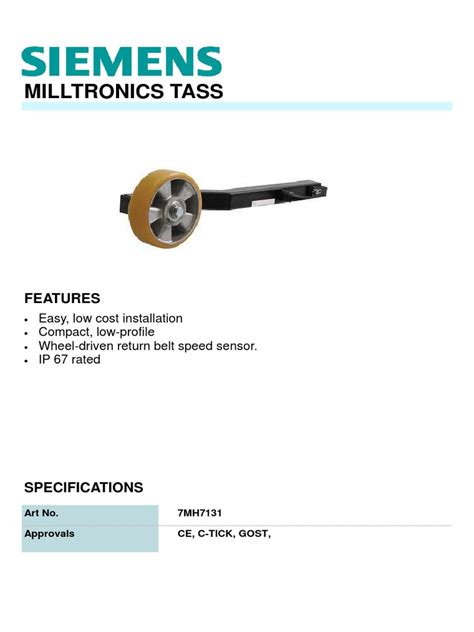 7mh7131 Siemens Milltronics Tass Speed Sensor Pdf