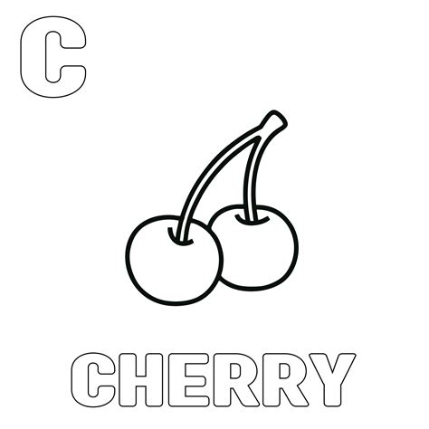 Cherry Fruit Coloring Page Coloring And Learning To Recognize The