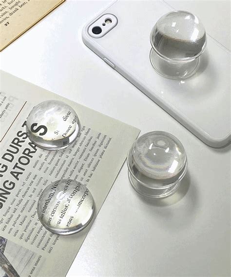 💙리뷰증정11할인💙투명 물방울 그립 톡홀더 스마트톡 반구 글리터 그립 스마트톡 레진그립 폰거치대 아이폰그립 갤럭시그립 반구레진그립 에이블리