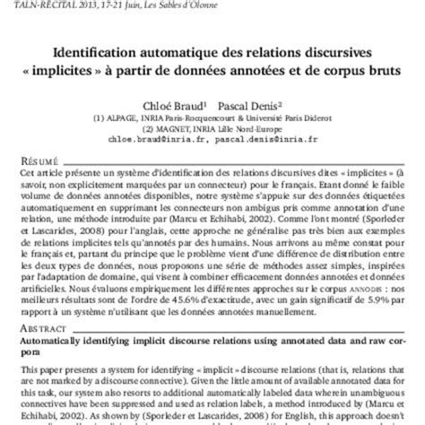 Automatically Identifying Implicit Discourse Relations Using Annotated Data And Raw Corpora