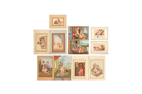 Sold At Auction A GROUP OF THIRTEEN PERSIAN EROTIC ALBUM PAGES Iran Late Th And Th Centuries