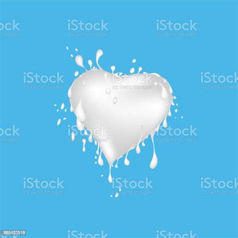 우유 스플래시 모양 심장의 벡터입니다 파란색 배경에 우유의 스플래시 달콤한 음식에 대한 스톡 벡터 아트 및 기타 이미지 달콤한 음식 디자인 따르기 Istock