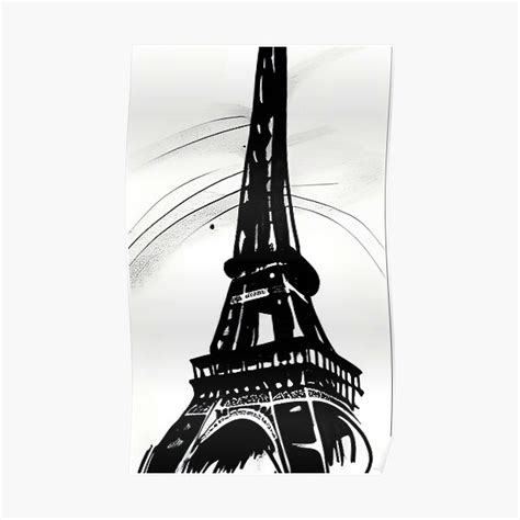 Eiffel Tower Modern Sketch Art Poster For Sale By KishShop Redbubble