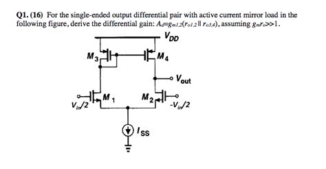 Solved For The Single Ended Output Differential Pair With