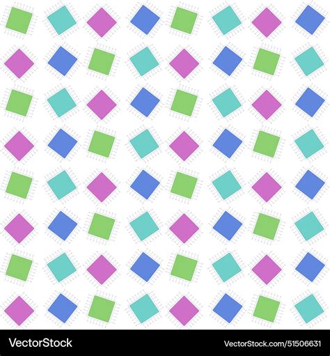 Microchip Seamless Pattern Colorful Chips Endless Vector Image