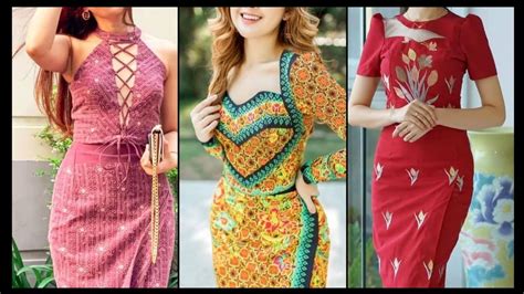 ဒီဇိုင်နာဝတ် မြန်မာဝတ်စုံလှလှလေးများစုစည်းမှုမြန်မာစတိုင်လ်ဝတ်စုံမ