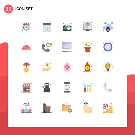 Stock Vector Icon Pack Of 25 Line Signs And Symbols For Cloud Buffer Wifi Layers Arrange