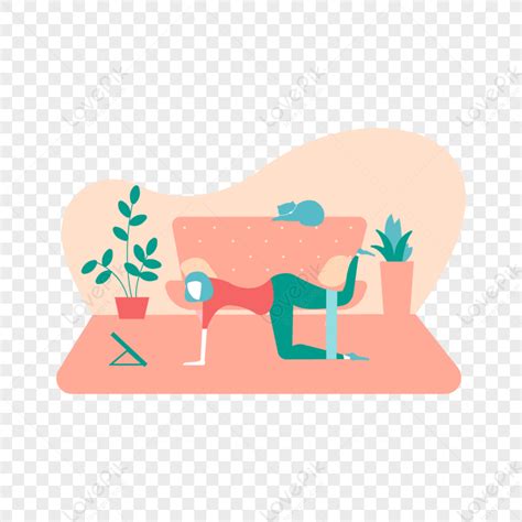 손으로 그린 귀여운 만화 캐릭터 일러스트 요소 요가 스포츠머리개의 Png 일러스트 무료 다운로드 Lovepik