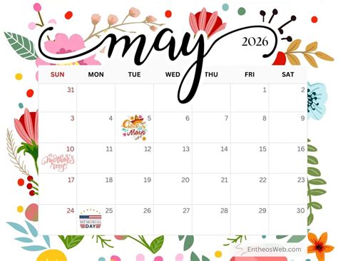 Floral Calendar Printables Entheosweb