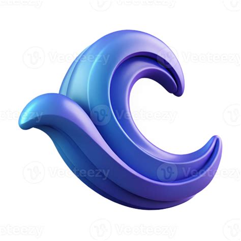 Picturesque Minimalist Stylized Wave With A Curved Line Clean Lines Flat Color With Scalable