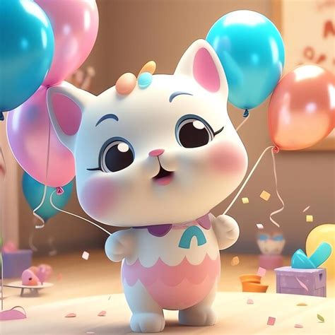 Premium Photo A Cartoon Cat With A Pink Dress And A Rainbow Tail