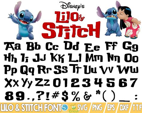 Lilo And Stitch Font Svg Ttf Files Lilo And Stitch Alphabet Etsy