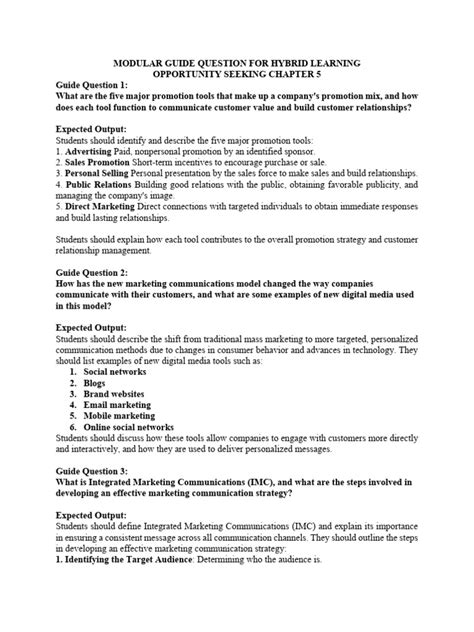 Chapter 5 Modular Guide Question For Hybrid Learning Pdf