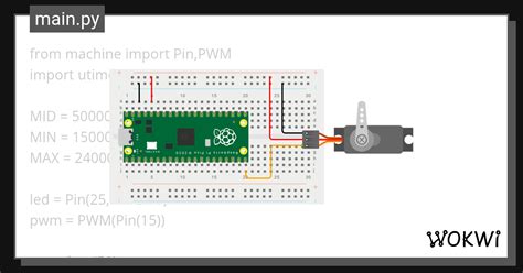 Raspberry Pi Pico Servo Min Mid And Max Picozero Copy Wokwi Esp32 Stm32 Arduino Simulator