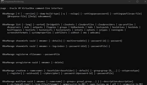 Vboxmanage Control Virtualbox Via Cmd Or Powershell Rcommandline