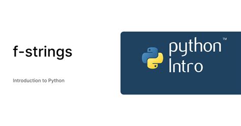 F Strings Introduction To Python