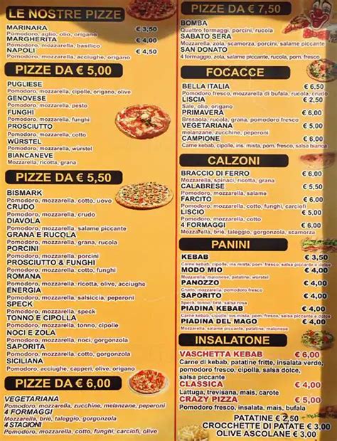Crazy Pizza A Milano Foto Del Menu Con Prezzi Zomato Italia