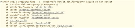 [rhl v4] error while wrapping name typeerror object defineproperty called on non object